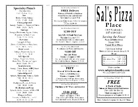 Menu - Sal's Pizza Place